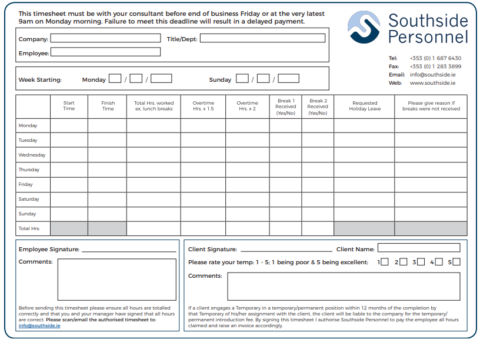 Timesheet - Orange Recruitment